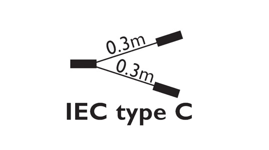 AC MAINS POWER Y-LEAD IEC, type C