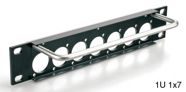 CANFORD UNIVERSAL CONNECTION PANEL KIT Half rack width, 1U 1x7, dark grey