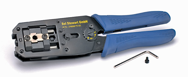 BEL STEWART 2980075-01 CRIMP TOOL Complete with dies for RJ45 shielded ...