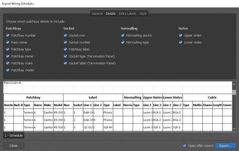 PATCHCAD PRO PATCHBAY LABELLING SOFTWARE