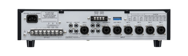 TOA A-1706 MIXER AMPLIFIER 60W/4, 100V. AC power, 2 zone, rackmountable ...