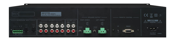 APART CONCEPT1 INTEGRATED AMPLIFIER 2 x 80W/4,1 mic in, 4 line in ...
