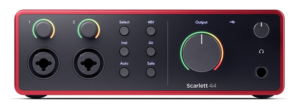 FOCUSRITE SCARLETT 4i4 4TH GEN AUDIO INTERFACE 4x4, USB-C, 2x mic preamps
