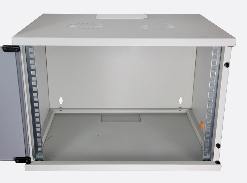 LANDE NETBOX SOHO WALL RACK CABINET 9U, 400d, with glass door, grey ...