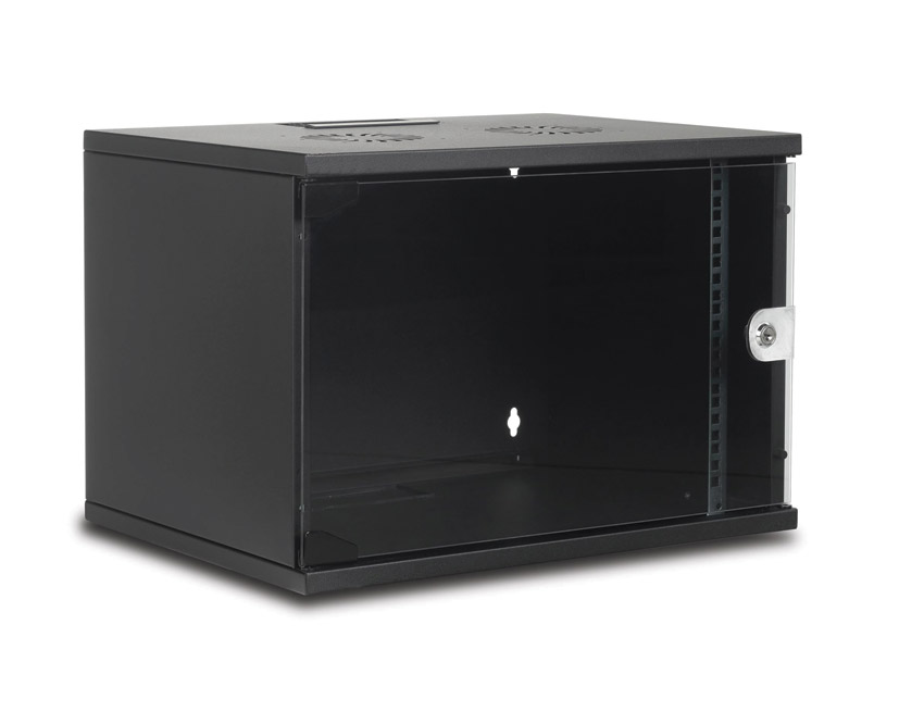 LANDE NETBOX SOHO WALL RACK CABINET 12U, 400d, with glass door, black ...