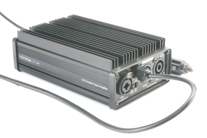 CANFORD 12V PORTABLE POWER AMPLIFIER 22W/4, 35W/2, 12V DC, black