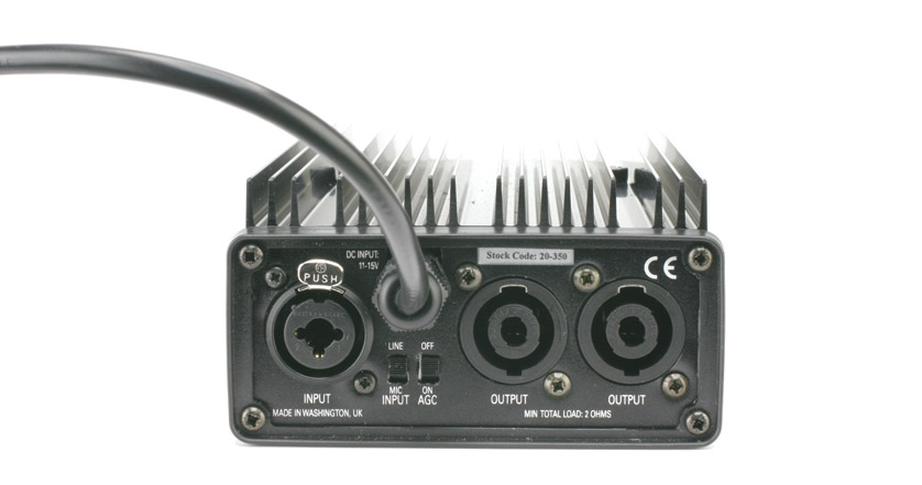 CANFORD 12V PORTABLE POWER AMPLIFIER 22W/4, 35W/2, 12V DC, black