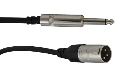 REAN CABLE XLR 3-pin male to 2-pole A-gauge jack plug, 910mm, black