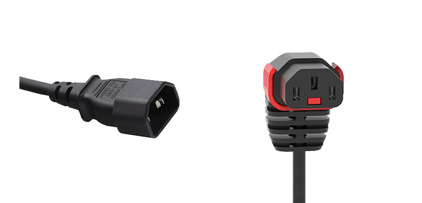 IEC-LOCK AC MAINS POWER CORDSET IEC-Lock vertical down C13 female - IEC ...