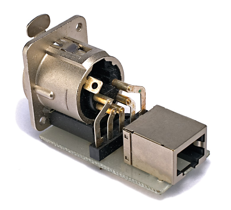 NEUTRIK NC5FDM3-H-PCB-RJ45 DMX ADAPTER Panel mount, XLR 5-pin female to ...