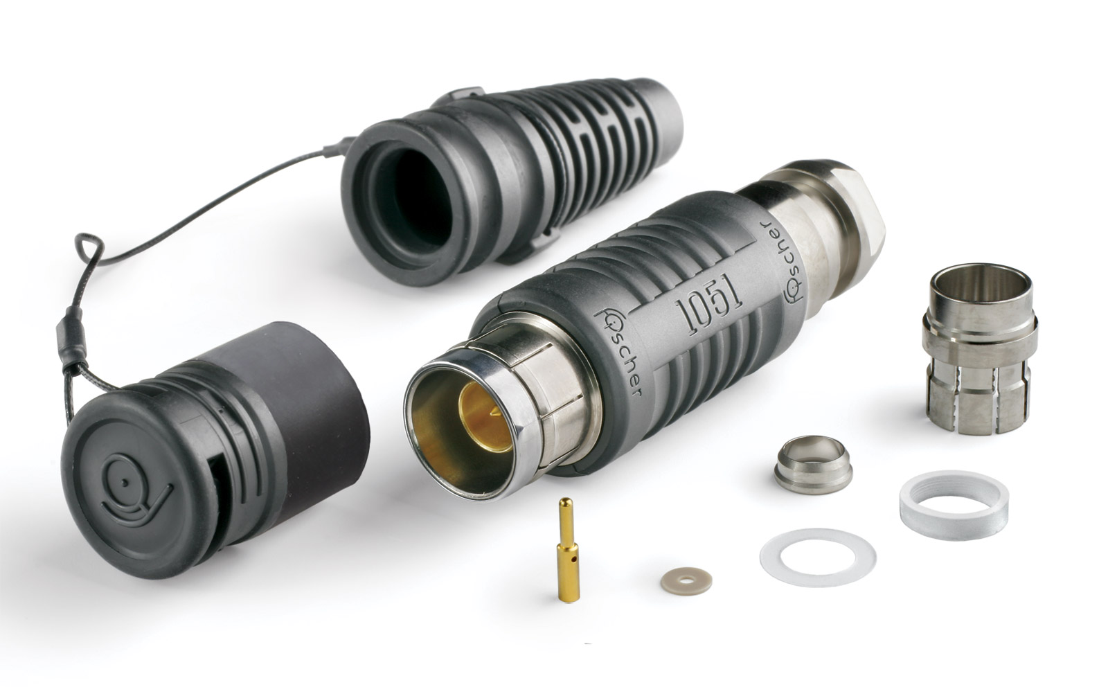 FISCHER 1051 SE 8.7 TRIAX CONNECTOR Cable plug, including cable clamp ...