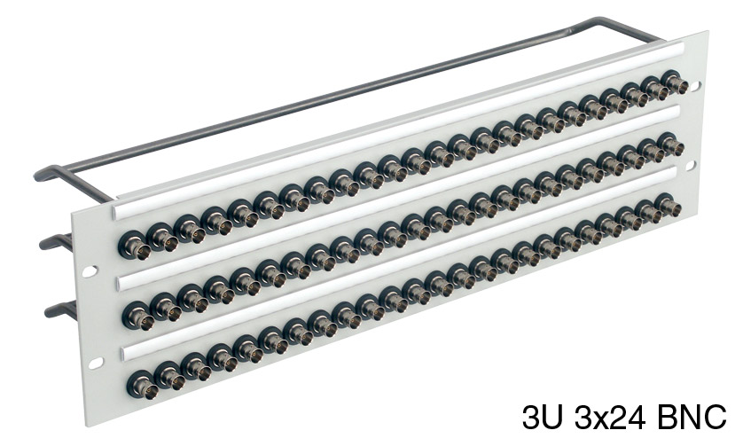 CANFORD BNC TERMINATION PANEL 3U, 3X12, 3G, 75 ohm, grey