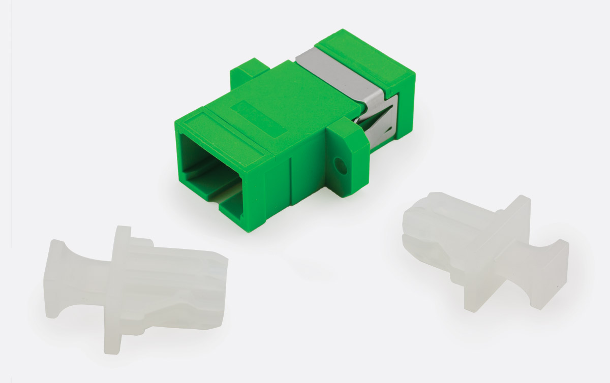 SENKO FIBRE OPTIC SC APC SM SIMPLEX FEEDTHROUGH COUPLER Green SENKO FIBRE OPTIC SC APC SM SIMPLEX FEEDTHROUGH COUPLER Green