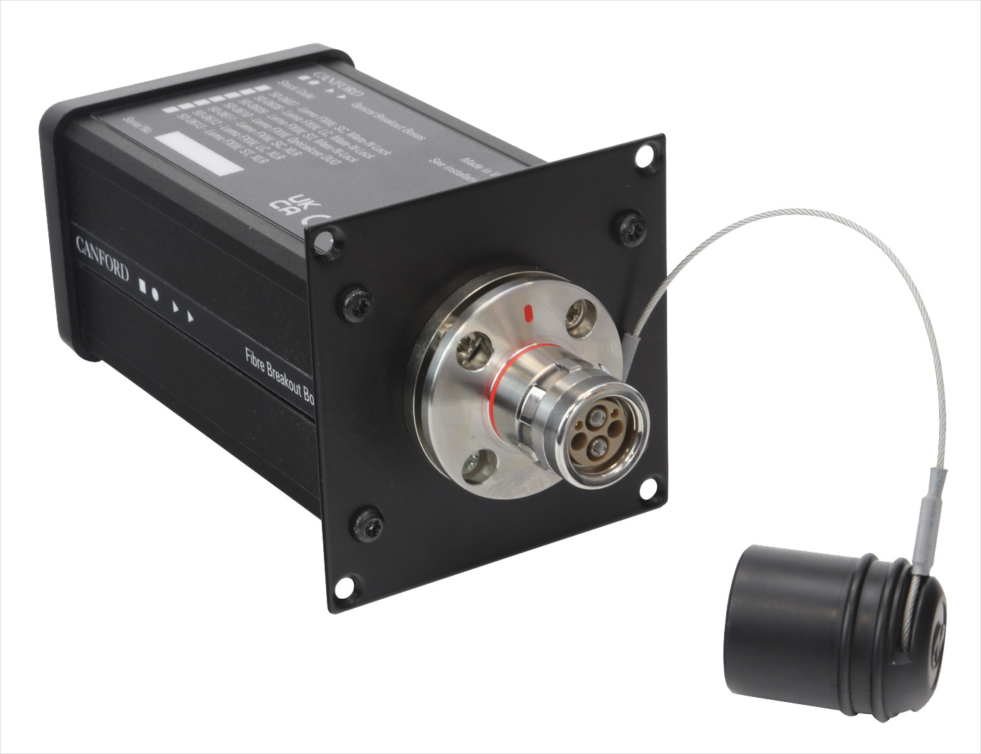 CANFORD FIBRE BREAKOUT UMCP PLATE Lemo FXW, 2x SC, 1x Neutrik XLR 5-Pin ...