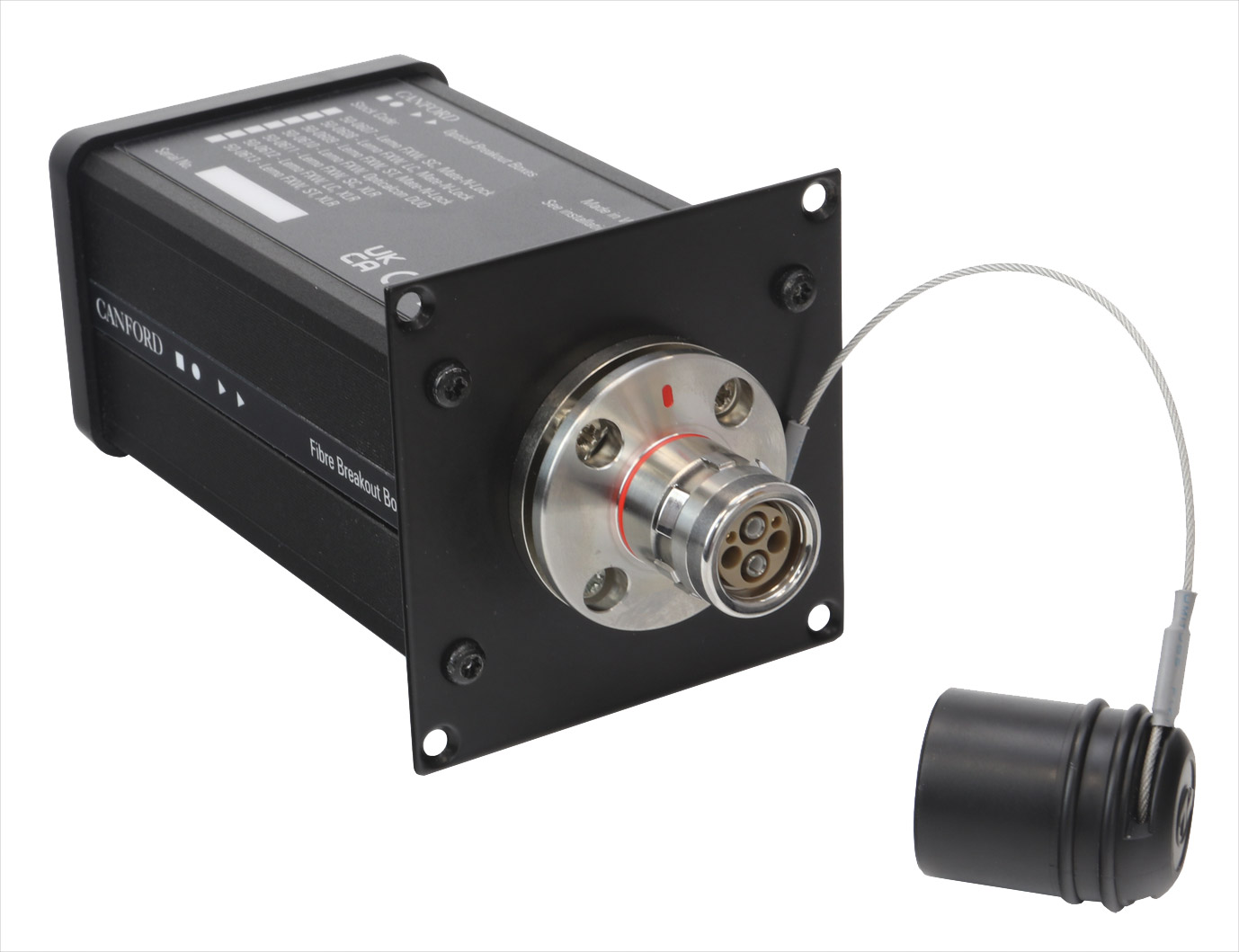 CANFORD FIBRE BREAKOUT UMCP PLATE Lemo FXW, 2x ST, 1x Neutrik XLR 5-Pin ...