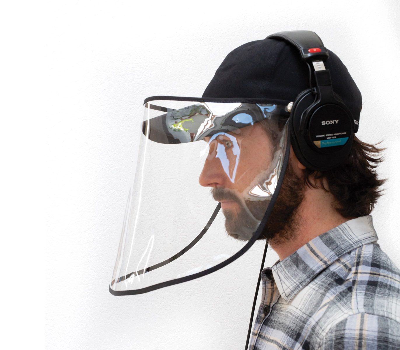 BUBBLEBEE VISOR CAP Removable face shield, black