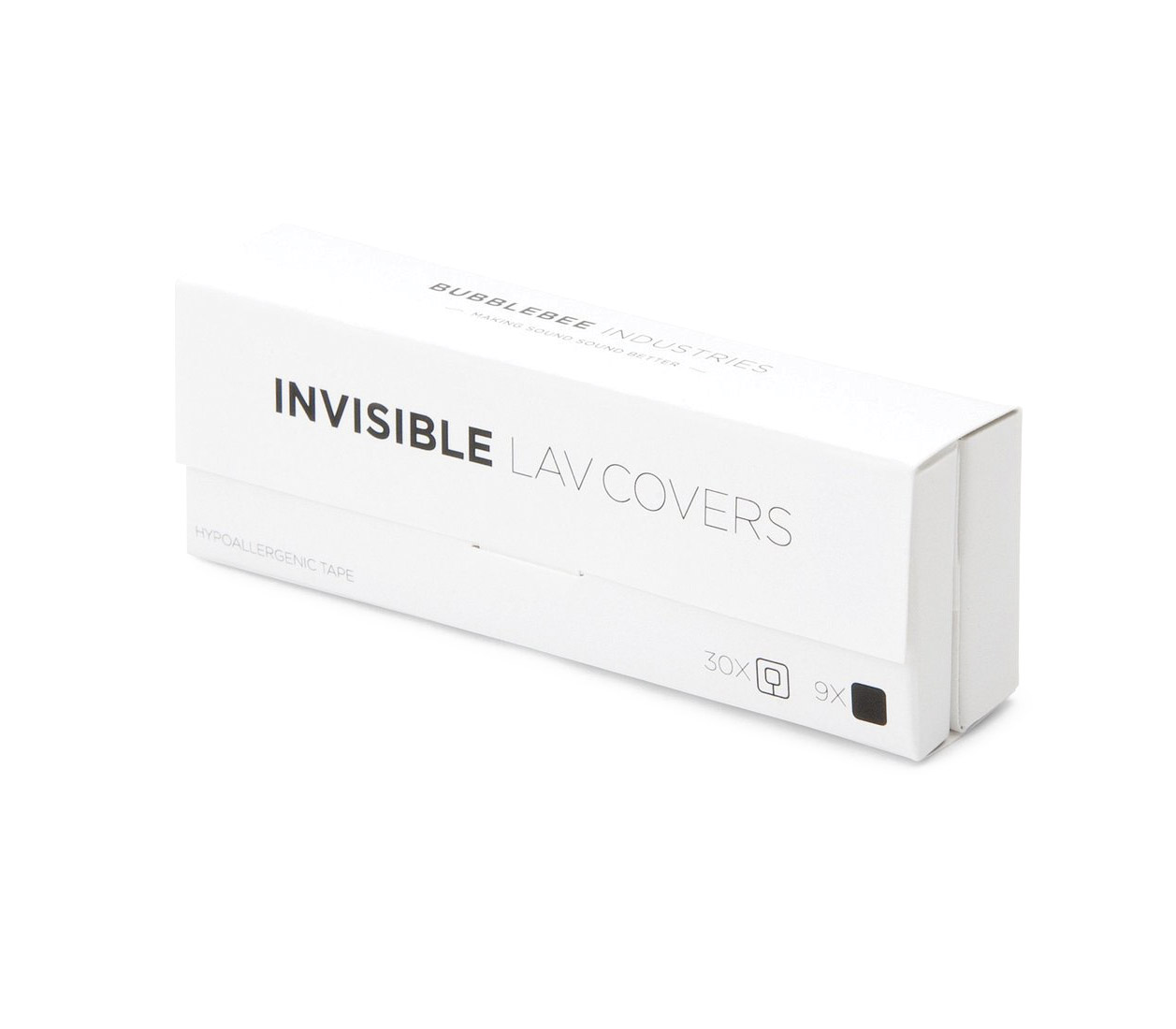 BUBBLEBEE INVISIBLE LAV COVERS MIC MOUNTS 30x tape, 9x fur pieces, black