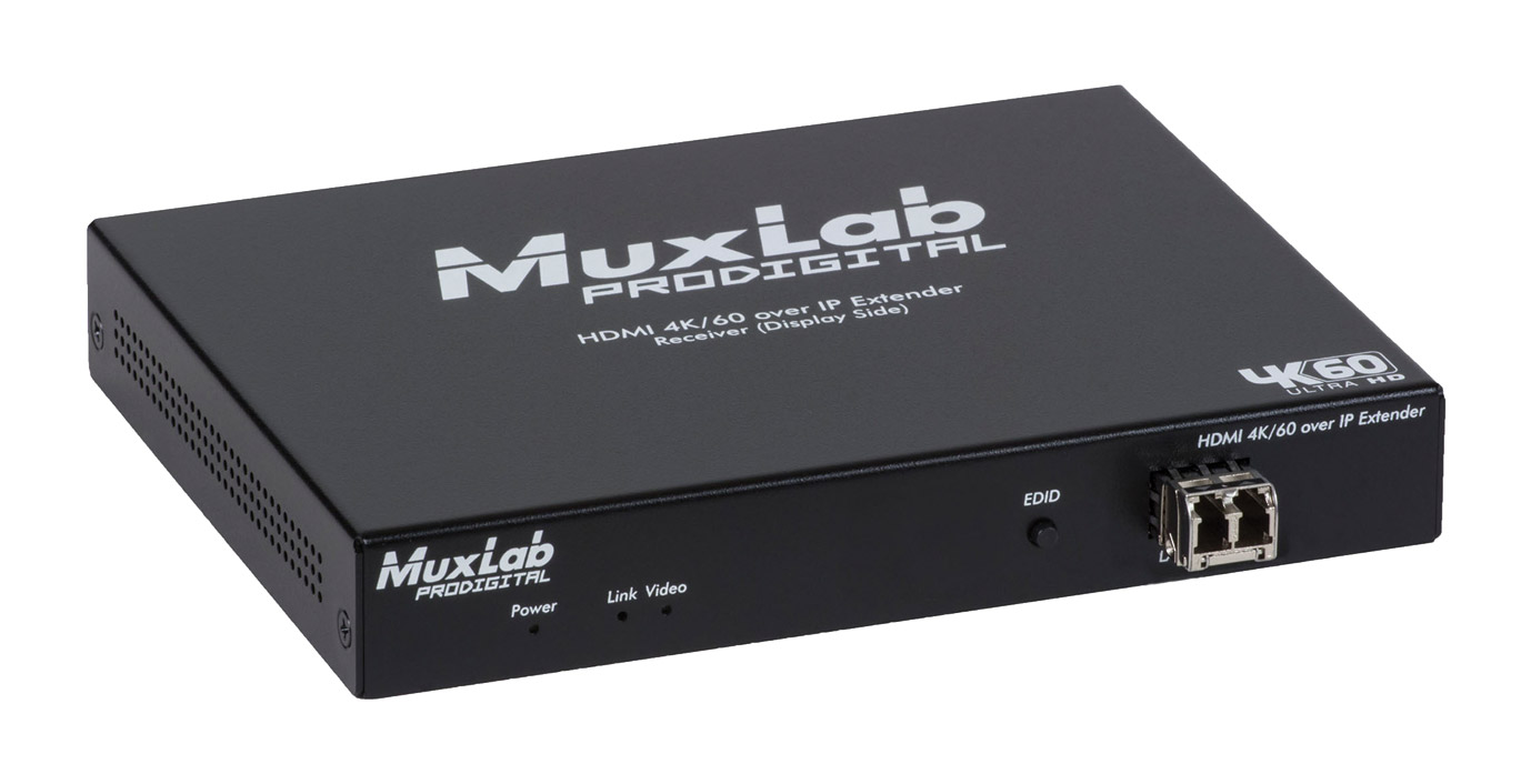 MUXLAB 500761-RX VIDEO EXTENDER RECEIVER HDMI over IP, PoE, 4K/60, 300m ...
