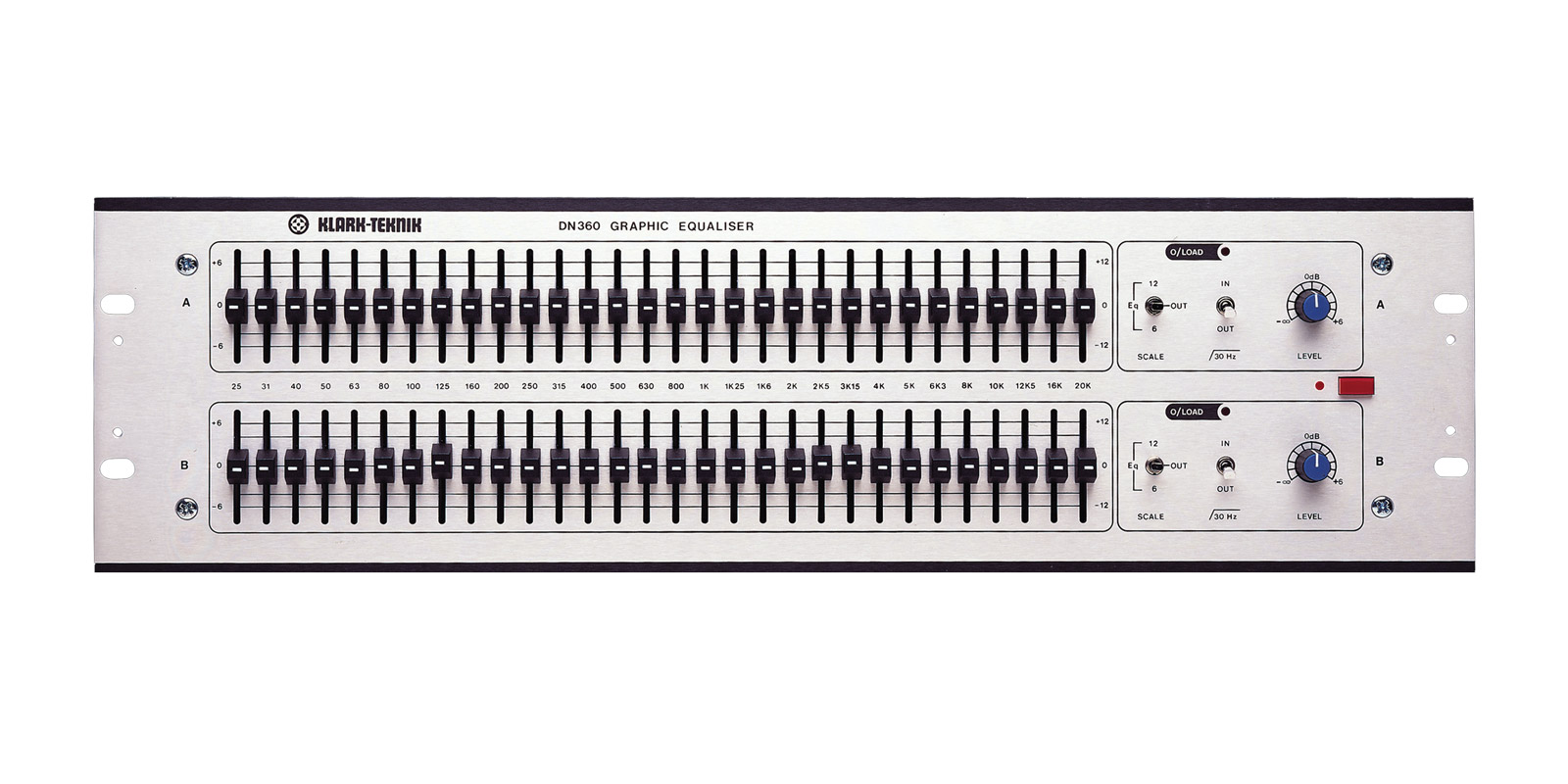 KLARK TEKNIK DN360 GRAPHIC EQUALISER 2 channel, 30 band, 1/3 octave, 3U ...