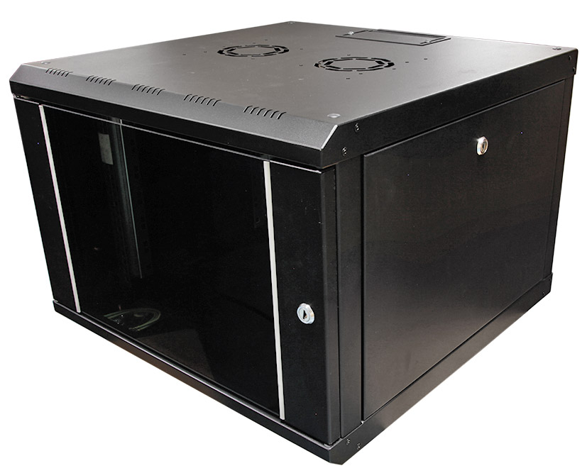 LANDE PROLINE PR07U6060-BL WALL RACK CABINET 7U, 600d, with glass door ...