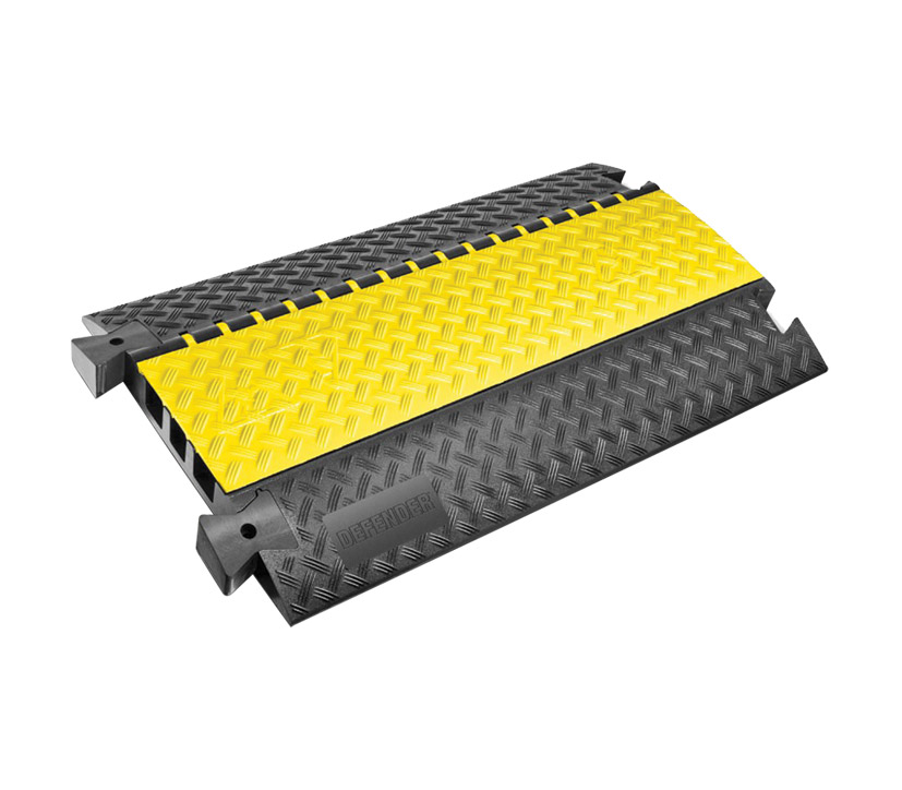 DEFENDER 3 CABLE PROTECTOR 3-Channel, straight, 1000 x 600mm, yellow