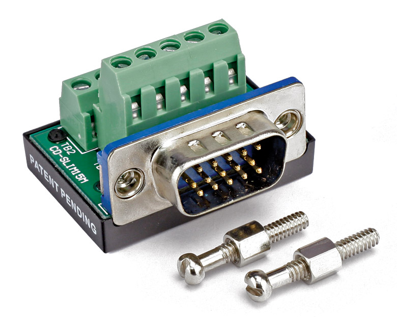 BTX CD-SLIM15M D-SUB HD 15 pin male, panel mount, screw terminal