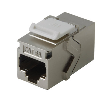 TUK KEYSTONE RJ45 BACK-TO-BACK COUPLER Cat6A, shielded metal body