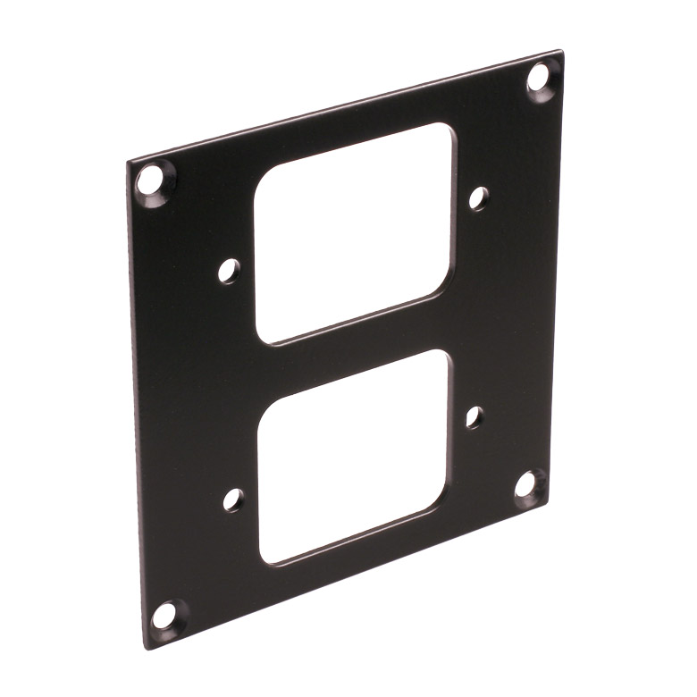 CANFORD UNIVERSAL MODULAR CONNECTION PLATE 2x IEC mains female, black