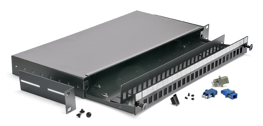SC SIMPLEX / LC DUPLEX PANEL, 24 cutout, 1U (without couplers) sliding ...