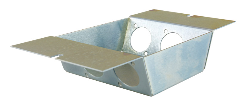 CANFORD FLOOR BOX Angled four universal socket plate