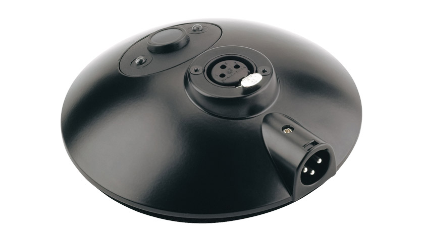 K&M 29377 GOOSENECK TABLE BASE 3-pin XLR input, 3-pin XLR output, push ...