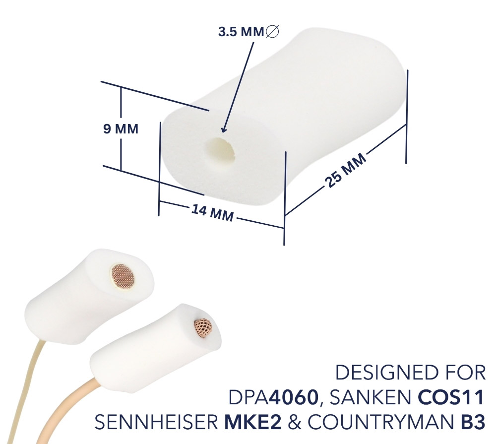 URSA STRAPS FOAMIES MICROPHONE MOUNTS Soft foam, 24 x 17 x 9mm, white ...