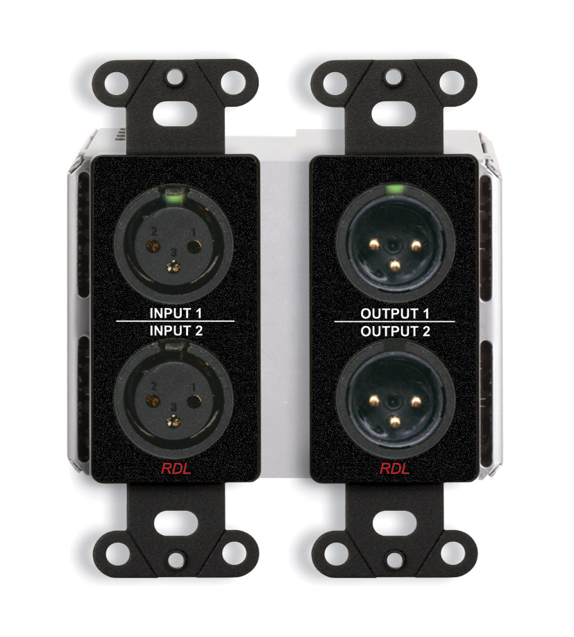 RDL DDB-BN22 DANTE INTERFACE Bi-directional, mic/line, 2x2, XLR I/O ...