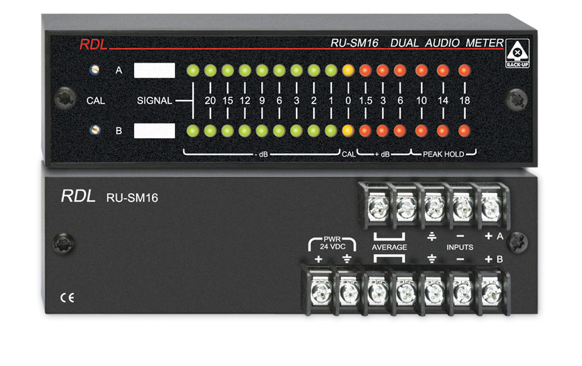 RDL RU-SM16A AUDIO METER Digital LED display, 2-channel, mono/stereo ...