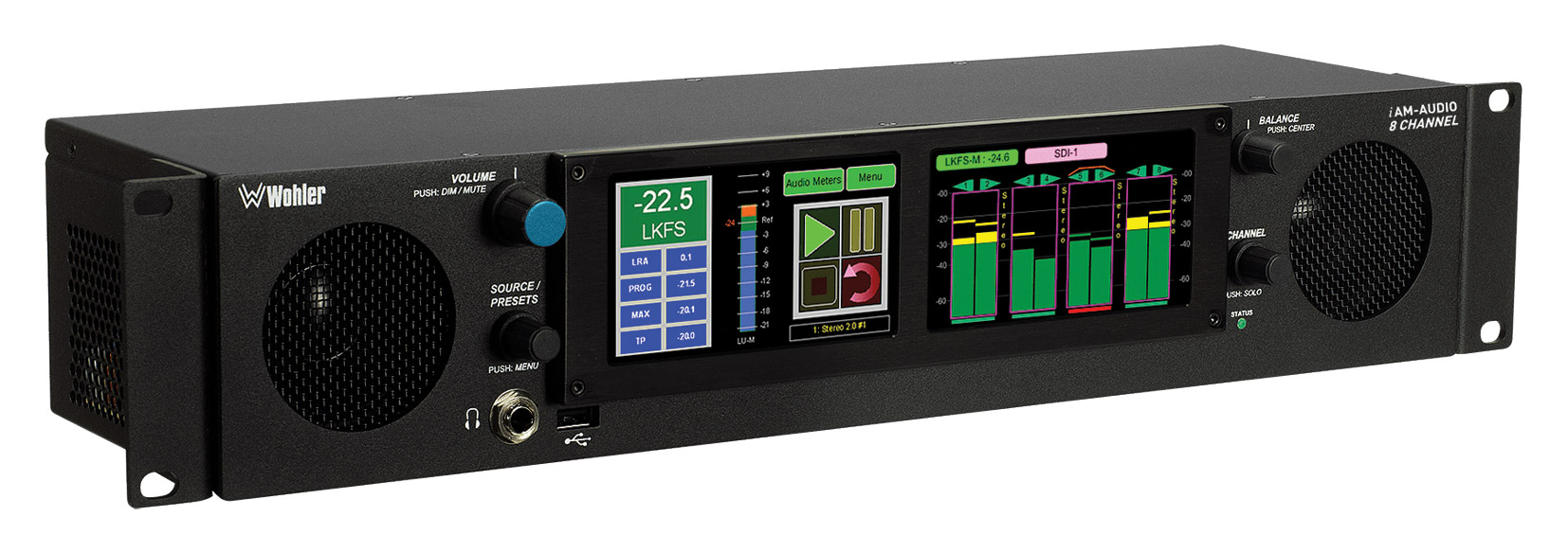 WOHLER IAM2-8 AUDIO MONITOR 8-channel, 3G-SDI/analogue, 15W RMS per ...