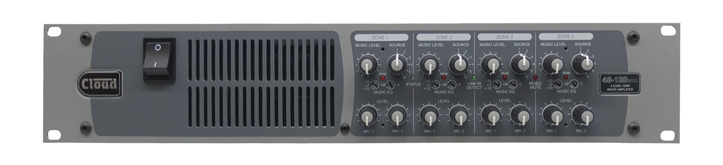 CLOUD 46-120MK2 ZONE AMPLIFIER 4-zone, 4x 120W, hi/low-impedance, power ...