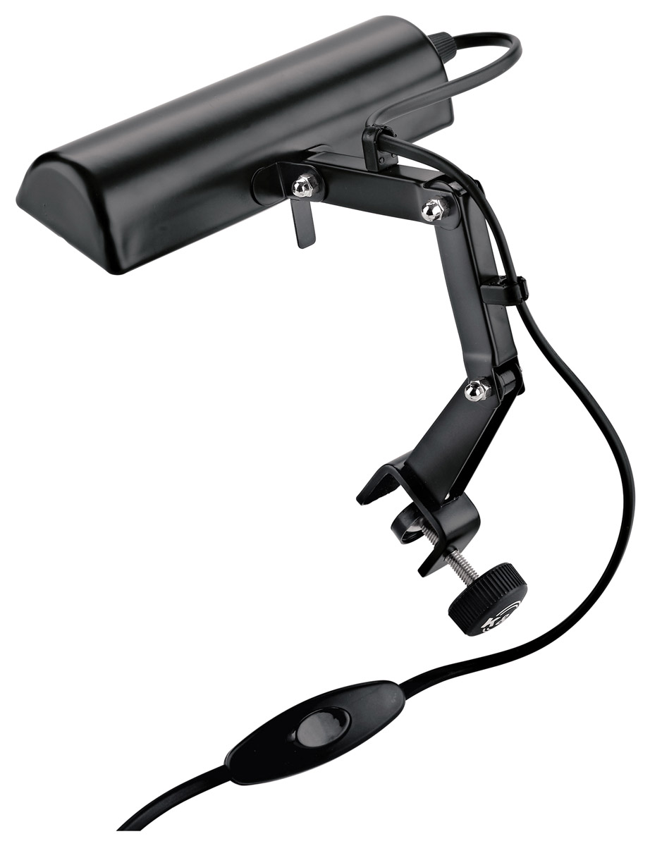 K&M 122E MUSIC STAND LIGHT Surface clamp, mains power, 160mm shade ...