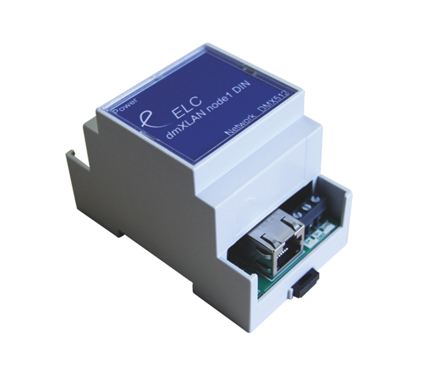 ELC LIGHTING DMXLAN NODE1S DMX NODE 1x DMX port, 1x Ethernet port, DIN-rail