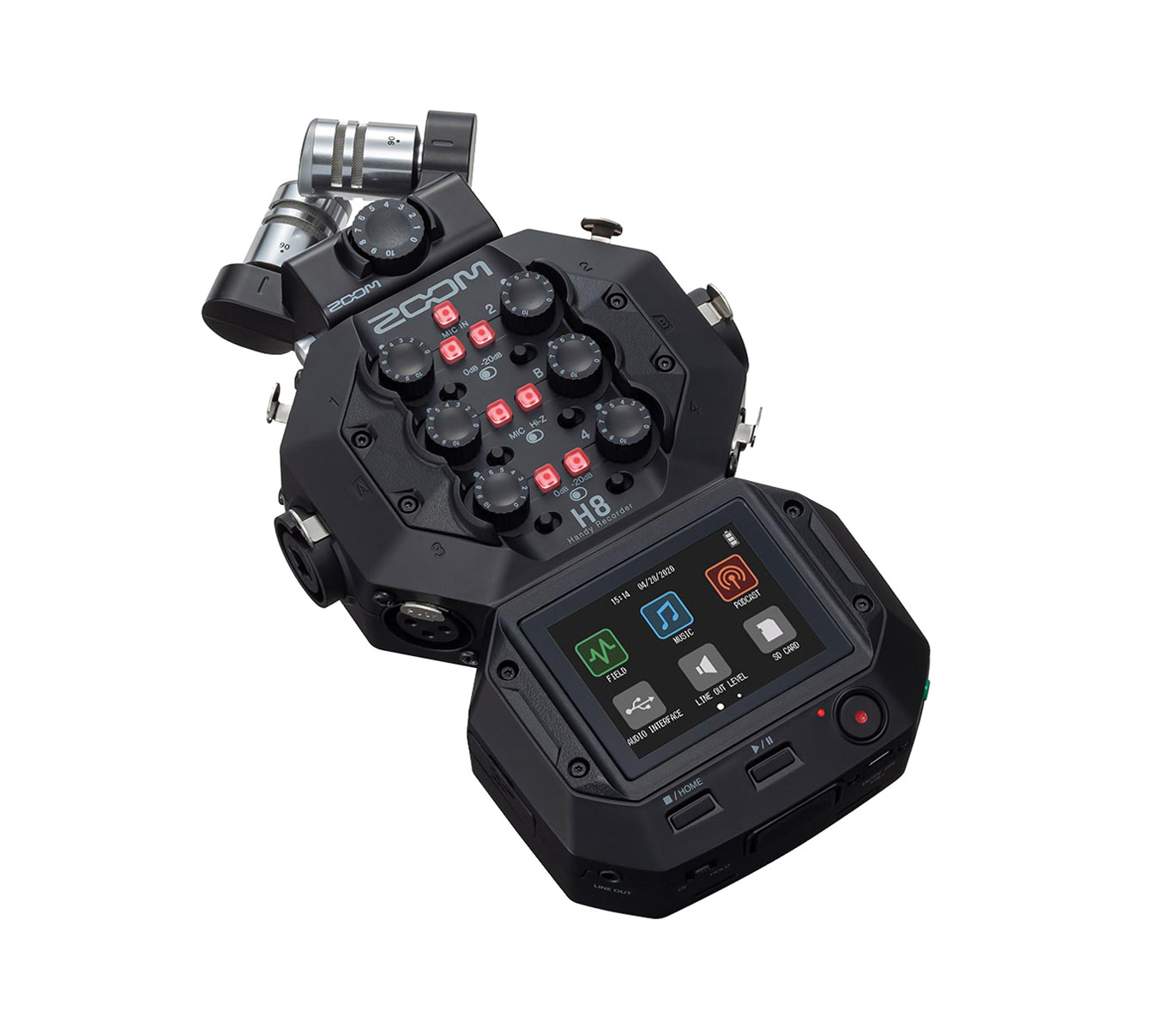 ZOOM H8 HANDY RECORDER Portable, optional mic capsules, SD card slot ...