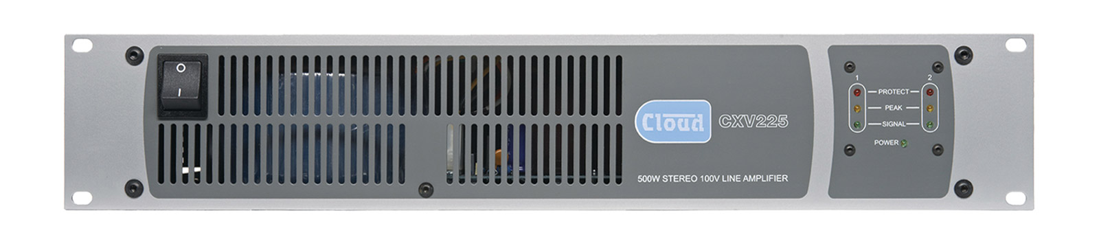 CLOUD CXV225 POWER AMPLIFIER 100V, 2x 250W, transformer-less topology, 2U