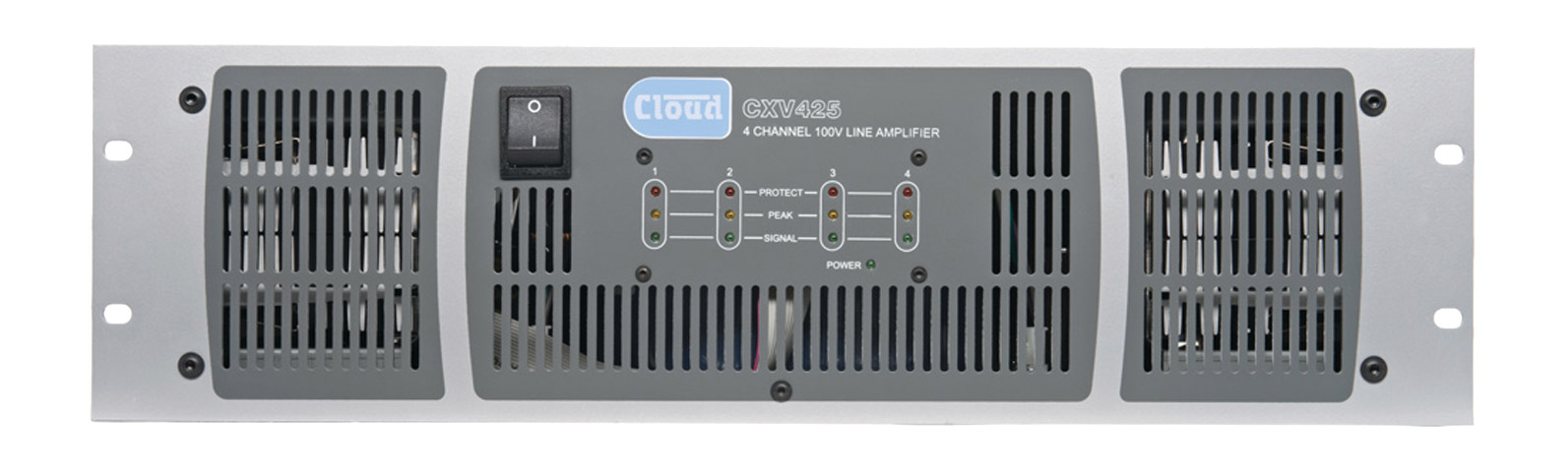 CLOUD CXV425 POWER AMPLIFIER 100V, 4x 250W, transformer-less topology, 3U
